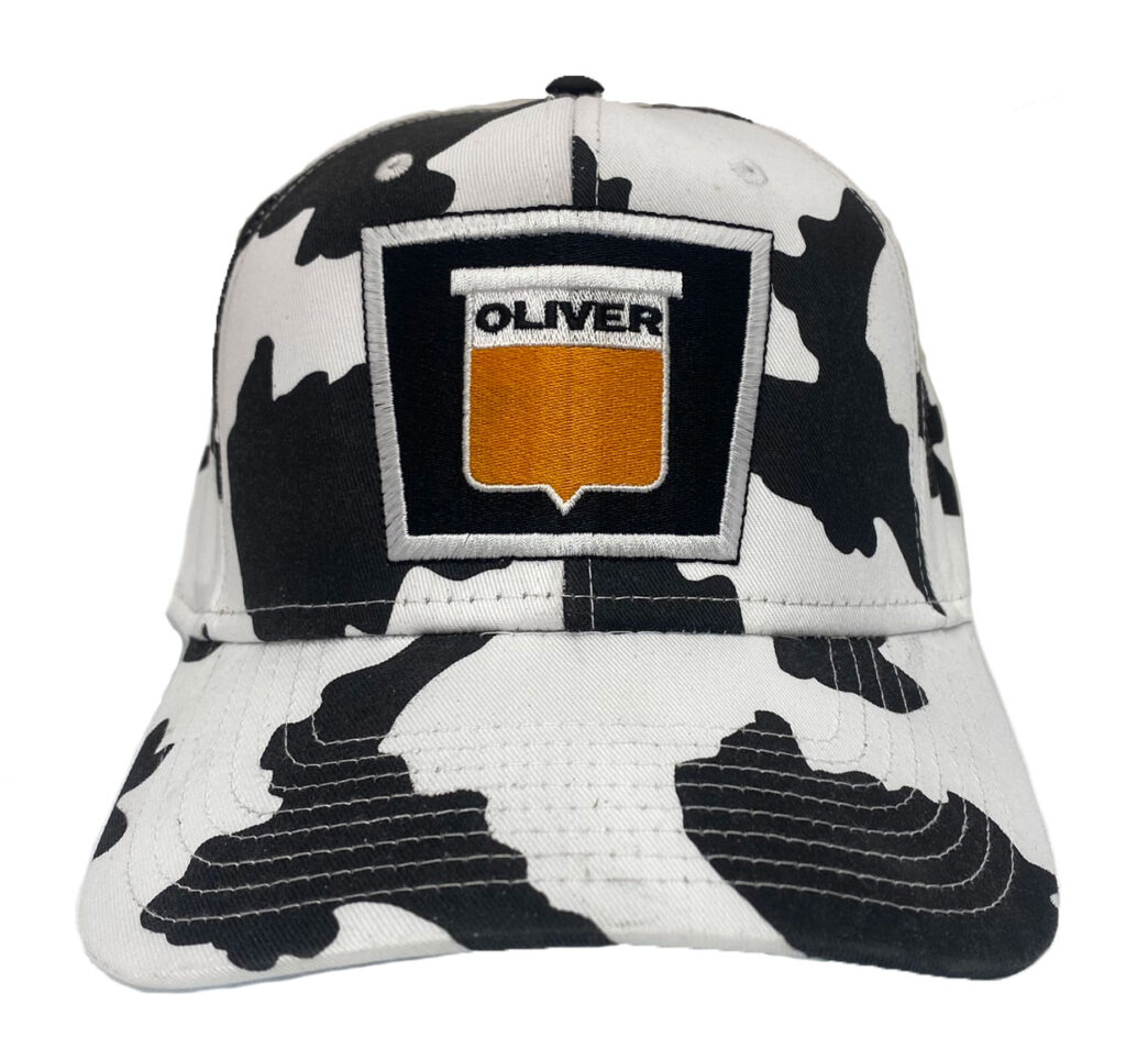 Oliver Tractor Sign Logo Farm Embroidered Cow Print Cap Hat 44-9075HS ...