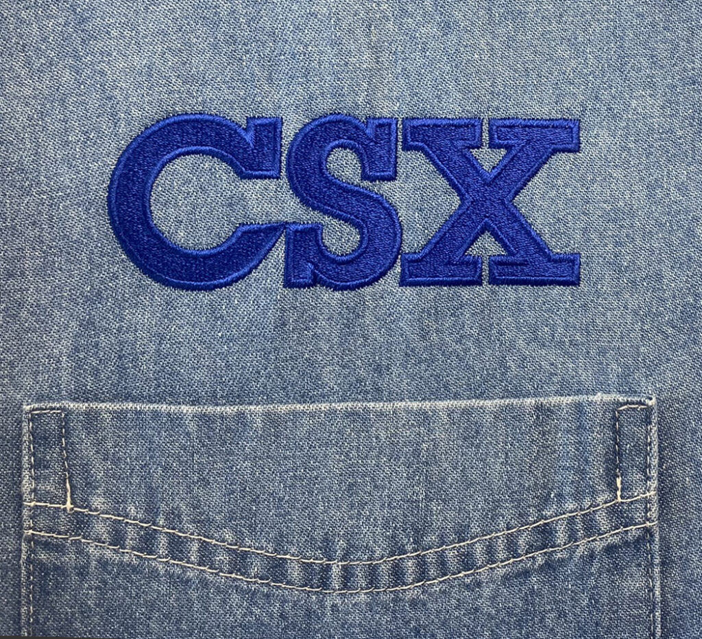 CSX Embroidered Denim Shirt #80-0022DS - Locomotive Logos